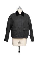 China Washed Canvas Utility Jacket with Corduroy Collar and Patch Pockets Cotton Chore Coat for sale