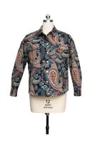 China Vintage Paisley Woven Shirt Jacket with Button Closure Casual Overshirt Regular Fit Layering Coat for sale