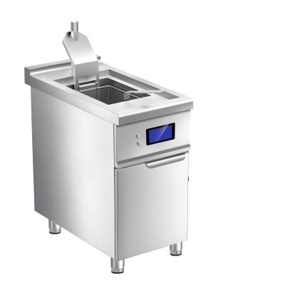 China Floor Western Induction Auto-lift 1-tank Fryer with Cabinet for sale