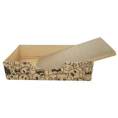China 5pcs Cat Scratching Cardboard Convenient No Rinse Disposable Cat Litter Tray with Box for sale