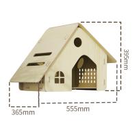 China Snap Button Closure Indoor Wooden Cat House Made of HDF Board for Your Feline Frien for sale