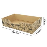 China 5pcs Cat Scratching Cardboard Convenient No Rinse Disposable Cat Litter Tray with Box for sale