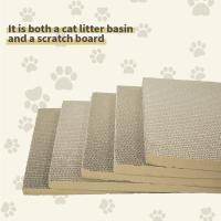 China 5pcs Cat Scratching Cardboard Convenient No Rinse Disposable Cat Litter Tray with Box for sale