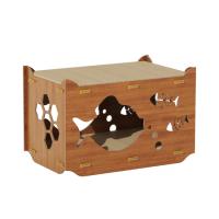 China Cat's Paradise Corrugated Cardboard Cat Scratcher Lounge House with Custom Design for sale
