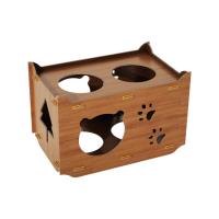 China Cat's Paradise Corrugated Cardboard Cat Scratcher Lounge House with Custom Design for sale