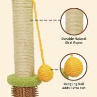 China Commercial Buyer's Favorite Modern Sisal Cat Scratching Post Pet Tower in Light Green for sale