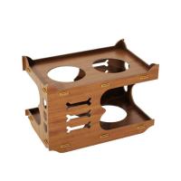 China Wooden Cat House Indoor Cat Bed with Paper Cat Scratching Boards 46*30*30.5cm 2000g for sale
