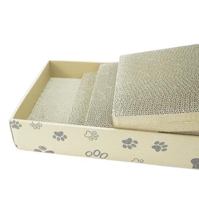 China Rectangle Cat Scratchers Made of Eco Friendly Corrugated Paper for Cats to Grind Claws for sale