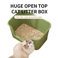 China Extra Large Space Cat Toilet Litter Box for Cats in Yellow/Green/Gray and Open Top for sale