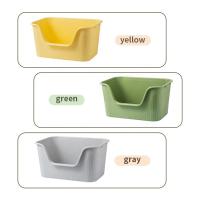 China Extra Large Space Cat Toilet Litter Box for Cats in Yellow/Green/Gray and Open Top for sale