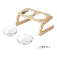 China Small Animals Elevated Pet Bowls with Stand and Naturl Bamboo Wood Slow Feeder Set for sale