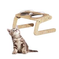 China Small Animals Elevated Pet Bowls with Stand and Naturl Bamboo Wood Slow Feeder Set for sale