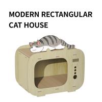 China Pet House for Cats and Small Dogs  TV Shape Modern Wooden Dog Furniture Luxury for sale