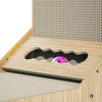 China Wall Mounted L Shape Cat Scratching Board with Toys Ball 60.2*42*24.7cm Sustainable for sale