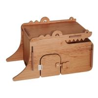 China Pet House for Cats Crocodile Wooden Cat House Indoors Cat Bed House 57*32.5*33cm for sale