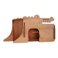 China Pet House for Cats Crocodile Wooden Cat House Indoors Cat Bed House 57*32.5*33cm for sale