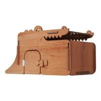 China Pet House for Cats Crocodile Wooden Cat House Indoors Cat Bed House 57*32.5*33cm for sale