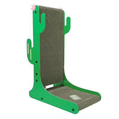 China Protect Your Furniture with Green L Shape Cat Scratcher Pad and Ball Toy 490g for sale