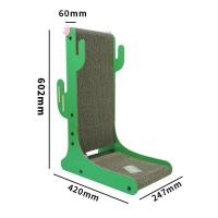 China Protect Your Furniture with Green L Shape Cat Scratcher Pad and Ball Toy 490g for sale