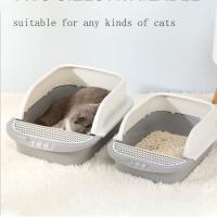 China Large Top Open Cat Litter Tray with Anti-Splash Design and Free Scoop Sustainable for sale