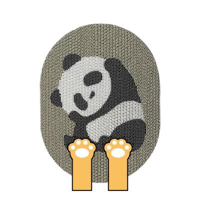 China Fashion Unique Design 320g Corrugated Paper Panda Theme Cat Lounge Cardboard Scratcher for sale