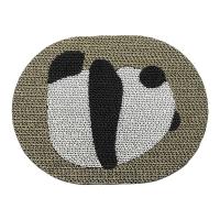 China Fashion Unique Design 320g Corrugated Paper Panda Theme Cat Lounge Cardboard Scratcher for sale