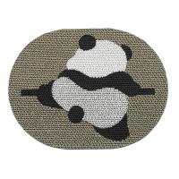 China Fashion Unique Design 320g Corrugated Paper Panda Theme Cat Lounge Cardboard Scratcher for sale