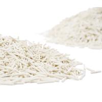 China 6L 2.5KG OEM ODM Tofu Cat Litter Milk Flavor 1.5 mm 2.5 mm White Clumping Strip Shape for sale
