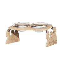 China All-Season Mushroom Double Bowl Pet Feeder Bowl Stand for Dogs and Cats Elevated Cat Bowl for sale