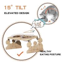 China All-Season Mushroom Double Bowl Pet Feeder Bowl Stand for Dogs and Cats Elevated Cat Bowl for sale