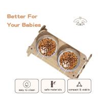 China All-Season Mushroom Double Bowl Pet Feeder Bowl Stand for Dogs and Cats Elevated Cat Bowl for sale