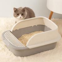 China Customized Semi Enclosed Anti Splashing Cat Sand Basin for Pet Toilet 3 Color Choices for sale