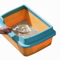 China Large Cat Litter Box with Removable Rims L 48cm*36cm*22.5cm 820g High Sides Anti Splash for sale