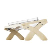 China X-shape Bamboo Wooden Stand Double Pet Bowl Tilted for Cats and Dogs 325mm*135mm*160mm for sale