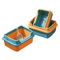 China Large Cat Litter Box with Removable Rims L 48cm*36cm*22.5cm 820g High Sides Anti Splash for sale