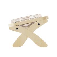China X-shape Bamboo Wooden Stand Double Pet Bowl Tilted for Cats and Dogs 325mm*135mm*160mm for sale