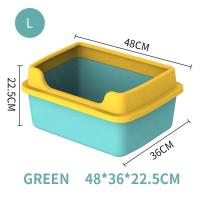 China Large Cat Litter Box with Removable Rims L 48cm*36cm*22.5cm 820g High Sides Anti Splash for sale