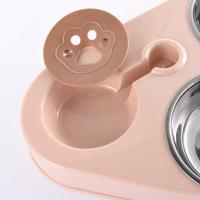 China Large Small 3 in 1 Raised Pet Feeder 2 Stainless Steel Bowls and Automatic Water Bowl for sale