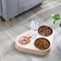 China Large Small 3 in 1 Raised Pet Feeder 2 Stainless Steel Bowls and Automatic Water Bowl for sale