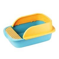 China Multi Colored Plastic Litter Box with Frame Sustainable and Pet-friendly for sale