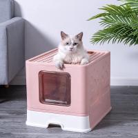 China Blue Cat Litter Box with Cover and Scoop Included Entire Dimension 51.0*41.0*38.0cm for sale