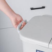 China Home STANDING Double Layer Sorting Garbage Can 3 Compartments Trash Can Plastic Waste Bin With Single Lid for sale