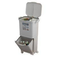 China Home STANDING Double Layer Sorting Garbage Can 3 Compartments Trash Can Plastic Waste Bin With Single Lid for sale
