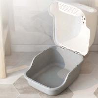 China Fully Enclosed Plastic Cat Litter Box Toilet Gray Charging Time Not Applicable for sale