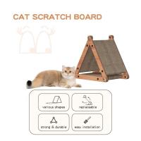 China 43*28*38cm Sustainable Multi Shape Cat Scratcher Cardboard Wooden Cat Scratching Board for sale