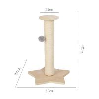 China Stylish Sisal Wood Cat Scratching Post for Small Cats Includes Plush Toy Ball and Star Bottom for sale