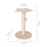 China Wooden Star-Shaped Cat Scratching Post with Platform Top Sisal Rope and Hanging Ball for sale