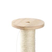 China Wooden Star-Shaped Cat Scratching Post with Platform Top Sisal Rope and Hanging Ball for sale