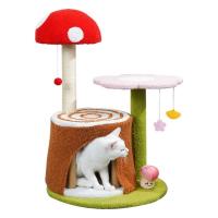 China Cat Scratching Post and Hanging Toys Mushroom Cat Tree House for Living Room Cats for sale