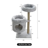 China Upgrade Your Cat's Play Area with Our Gray Cat Tree Tower and Scratching Post for sale